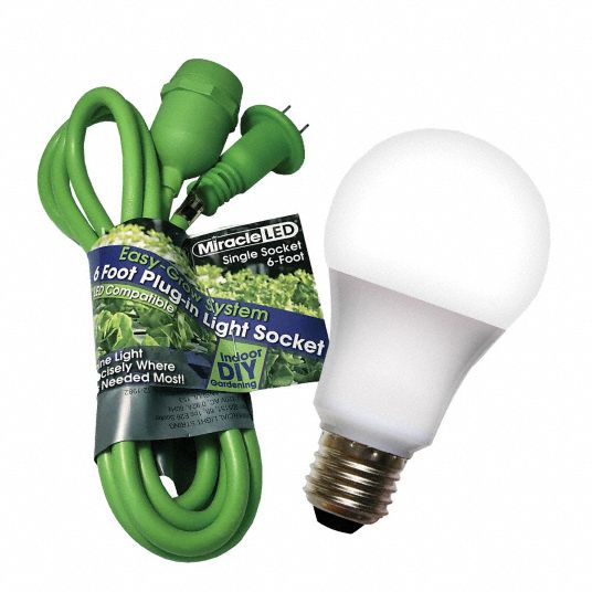 Bulb Included, For Bulb Type A, Single Socket Grow Light Cord System ...
