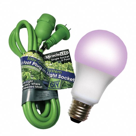 Bulb Included, For Bulb Type A, Single Socket Grow Light Cord System ...