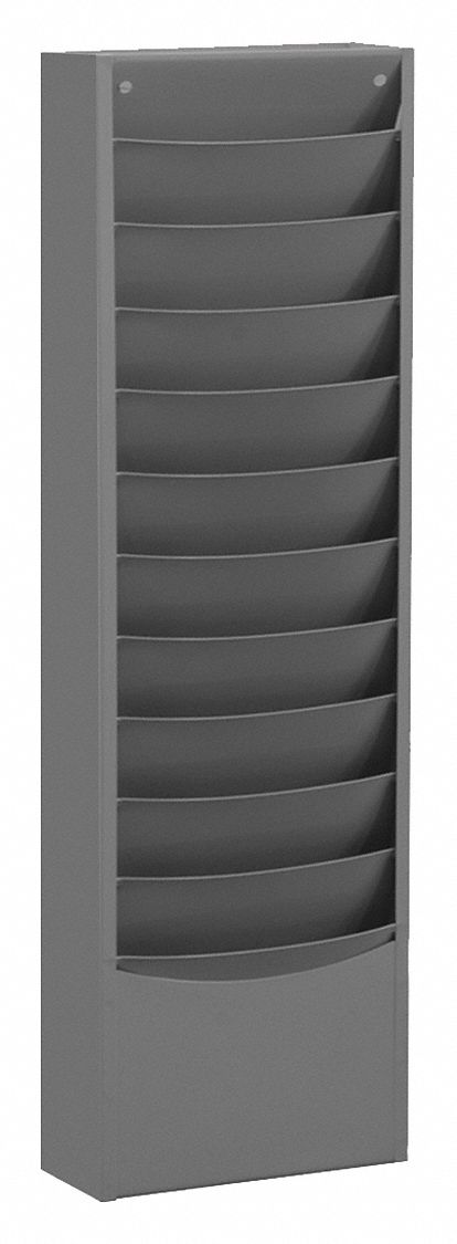 DURHAM MFG, 11 Compartments, Gray, Literature Rack - 656N44|402-95 ...
