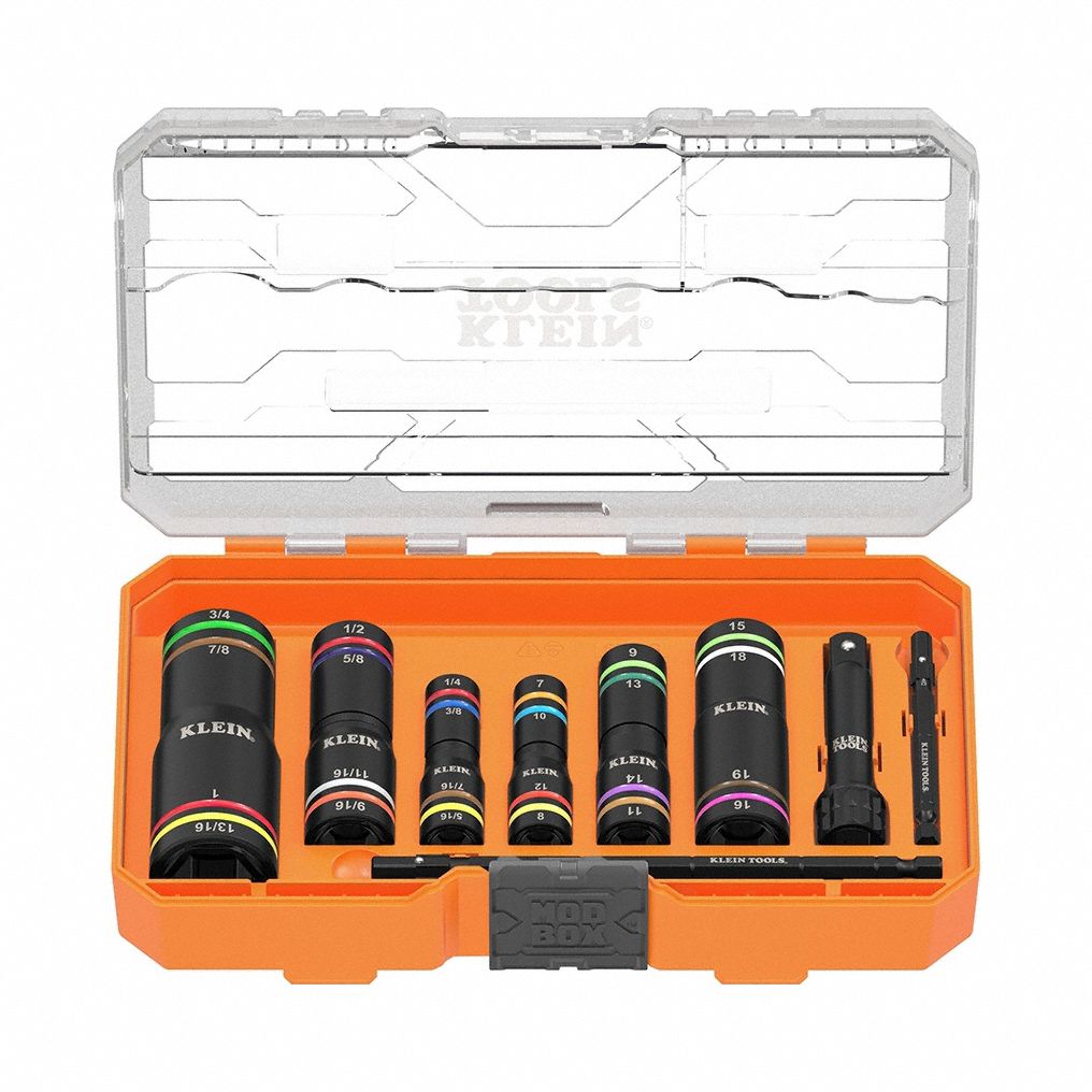 KLEIN TOOLS, 1/4 in, 3/8 in Drive Size, Small Set (0-50 pieces) Set ...