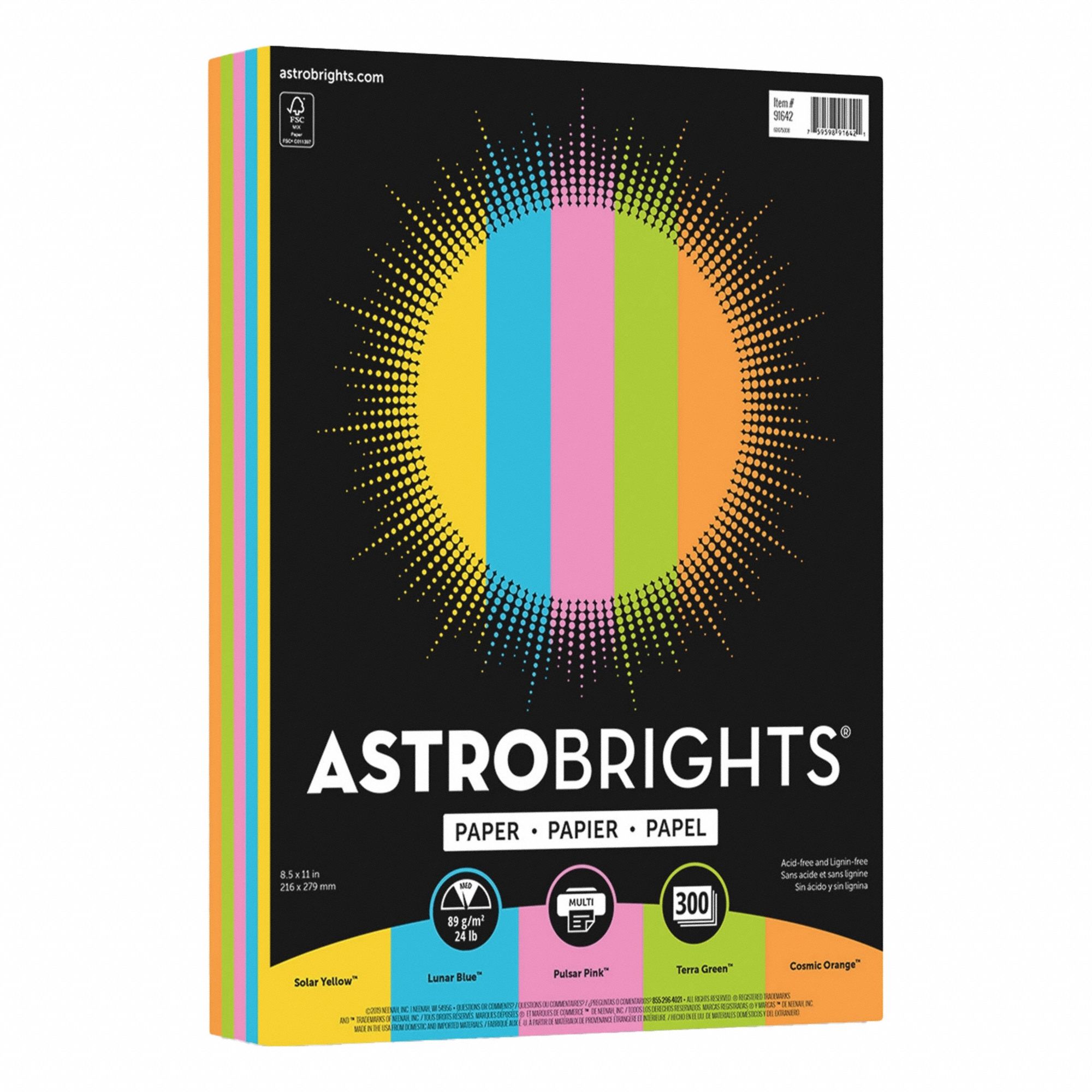 ASTROBRIGHTS, 24 lb, 8-1/2 x 11 in, Color Paper - 870VT6|91642-02 ...