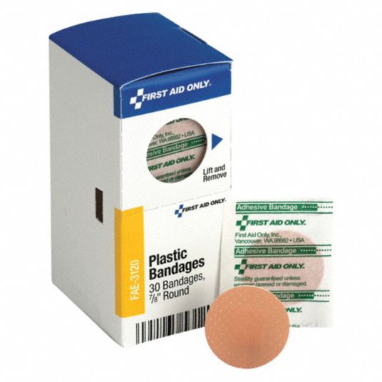 FIRST AID ONLY, 1 1/4 in Wd, 1 7/8 in Lg, Adhesive Bandage - 65DG17|FAE ...