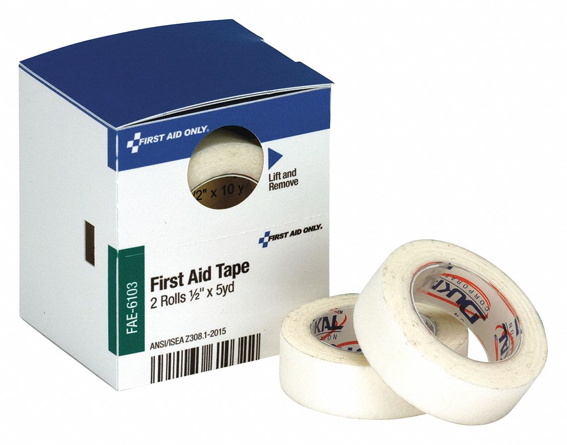 FIRST AID ONLY, White, 5 yd Roll Lg, First Aid Kit Refill - 65DG34|FAE ...