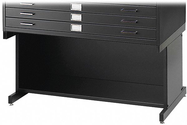High Base for 4994BLR Flat File,Black - Grainger