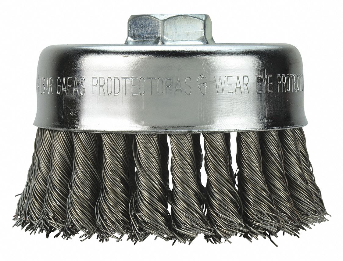 MILWAUKEE, 4 in Dia, Wire Brush Rotary Cup - 65KU24|48-52-1350 - Grainger
