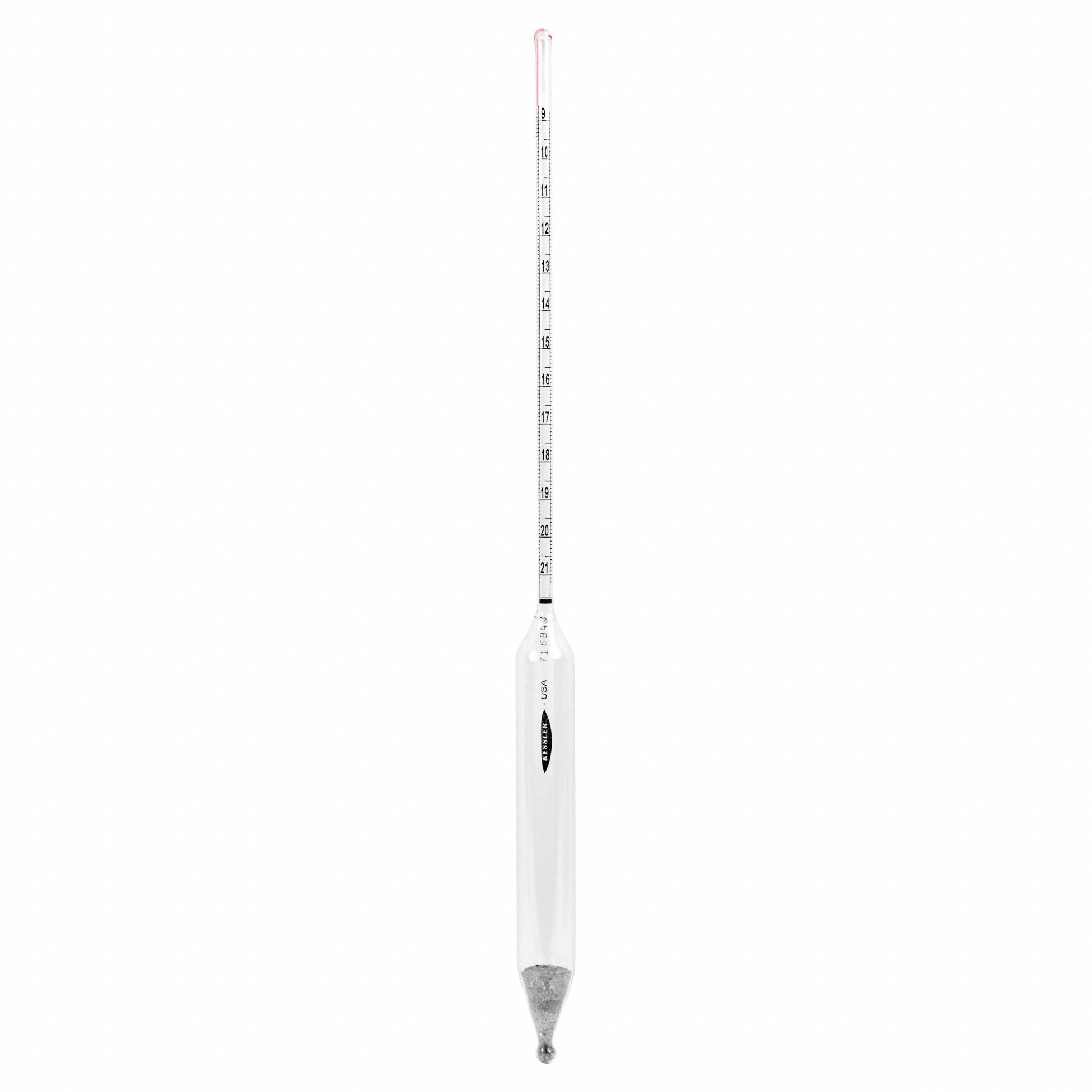 Baume Plain Form, 9/21°, Specific Gravity Hydrometer - 55EZ29|6609-2 ...