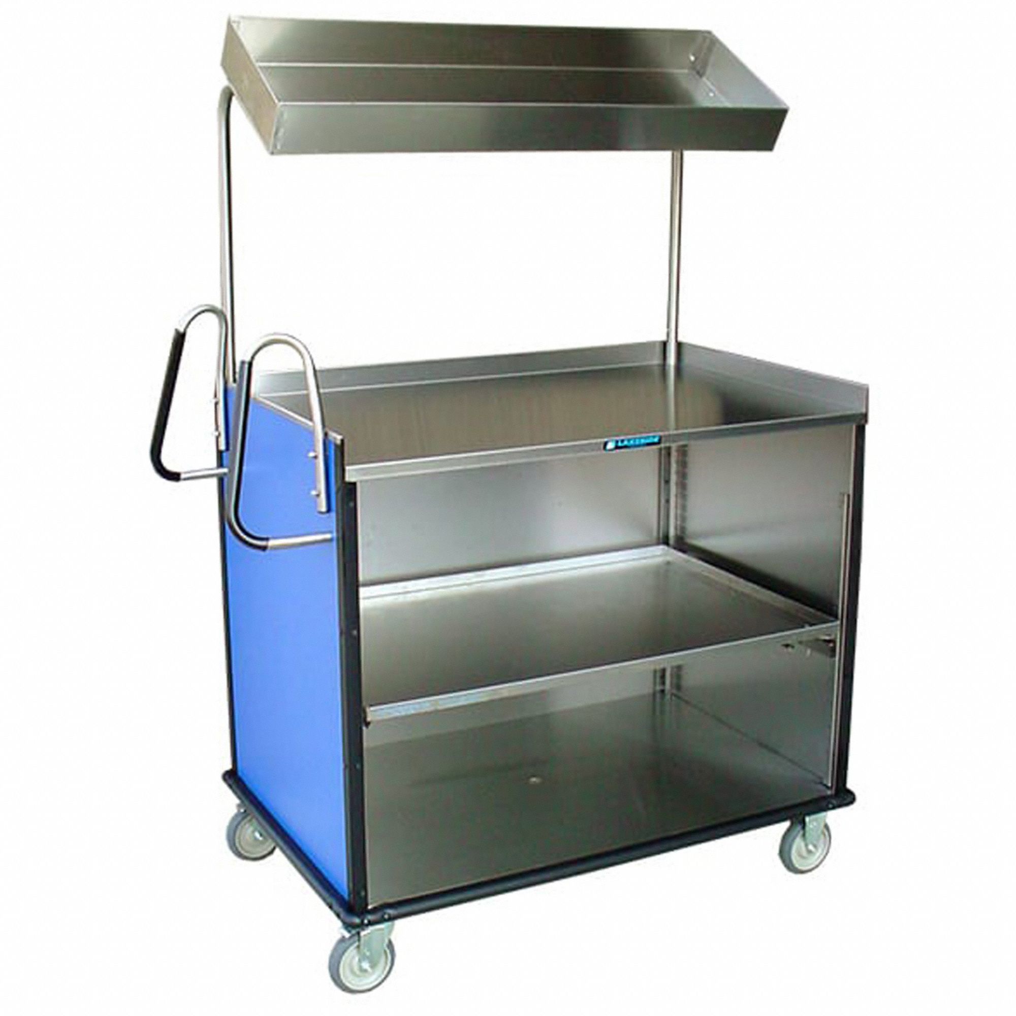 Blue, 1 Compartments, Compact Mobile Kiosk - 39T782|660B - Grainger