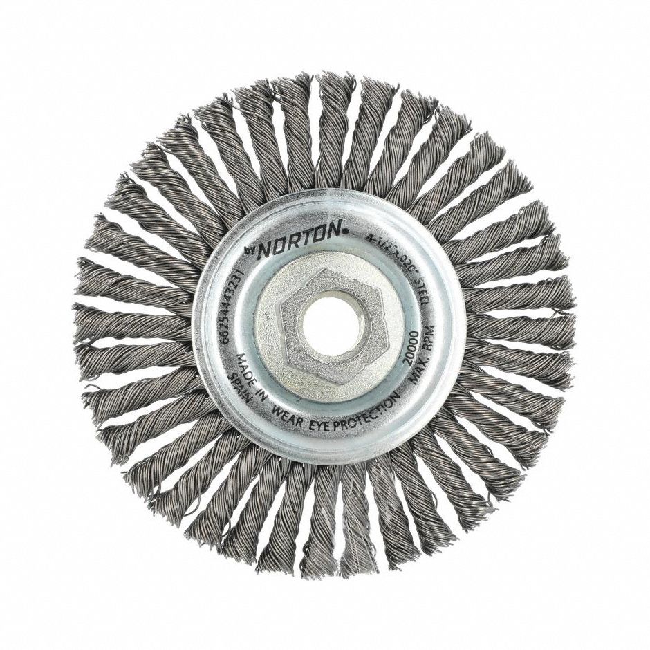 Twisted Steel, 4 1/2" Dia x 3/16" Wd, Wire Wheel Brush - 819UZ6 ...