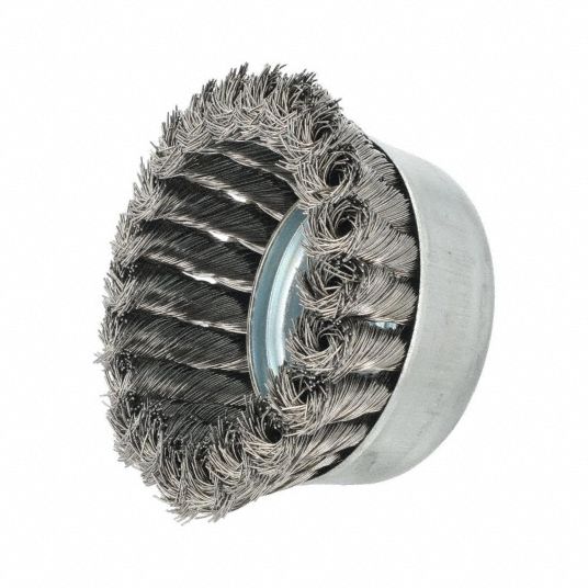 Twisted Stainless Steel, 5/8"-11 Arbor, Cup Brush - 819UU2|66254443232 ...