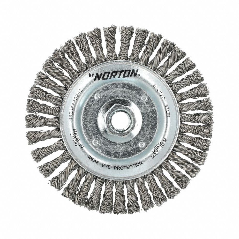 Twisted Steel, 6" Dia x 1/2" Wd, Wire Wheel Brush - 819UV2|66254443242 ...
