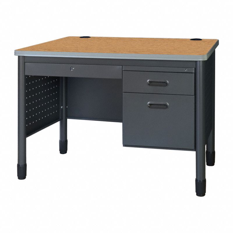 REGENCY, Laminate, Oak, Single Pedestal Desk - 860A17|66348SPCDMO ...