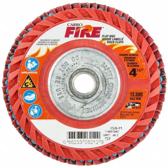 Type 27, 4-1/2" x 5/8"-11, Flap Disc - 804HY3|66623326212 - Grainger