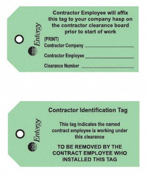 1,000, PK, Contractor Identification Tag - 66NH73|4234.03.05 - Grainger