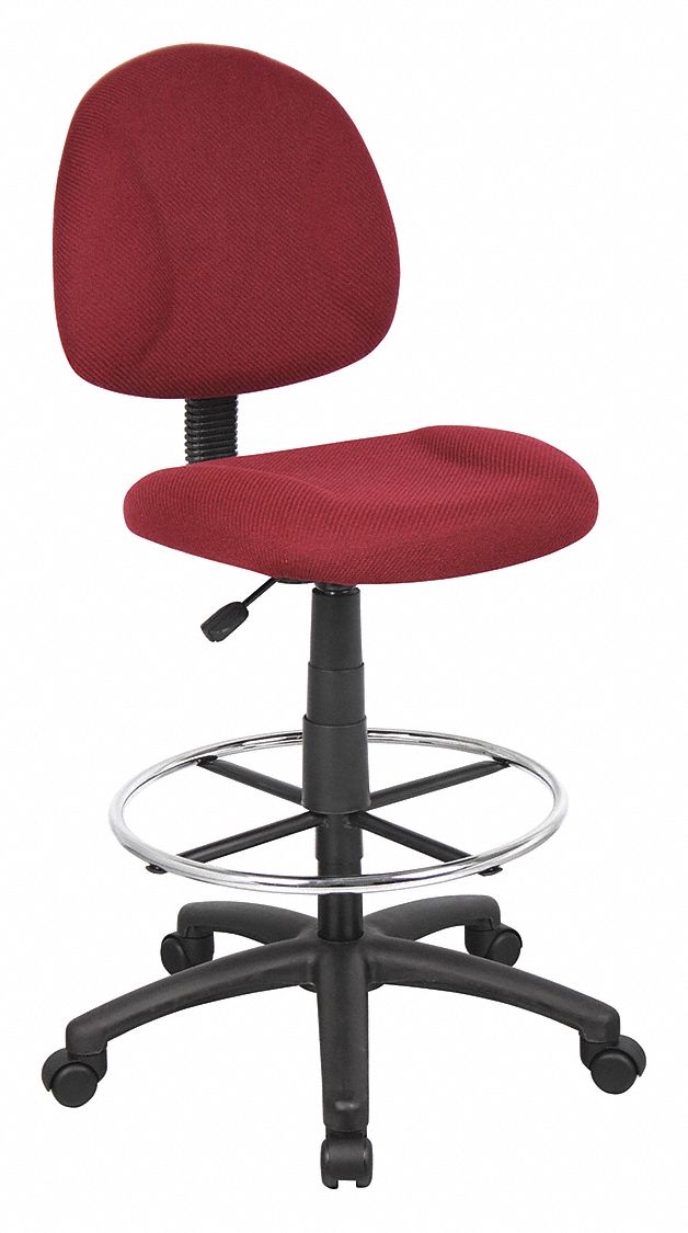 BOSS, Red, Fabric Material, Drafting Chair - 66PW35|B1615-BY - Grainger