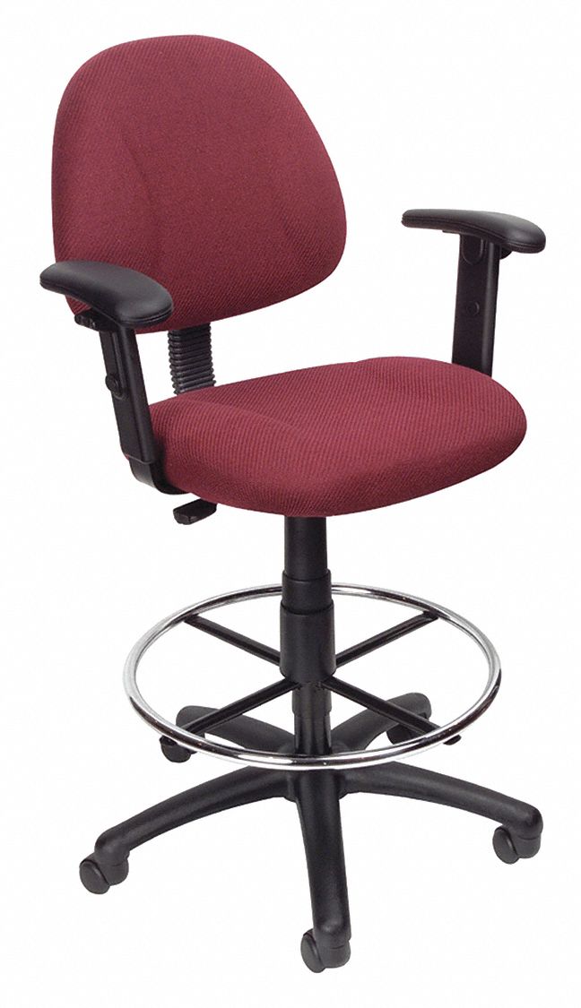 BOSS, Red, Fabric Material, Drafting Chair - 66PW39|B1616-BY - Grainger
