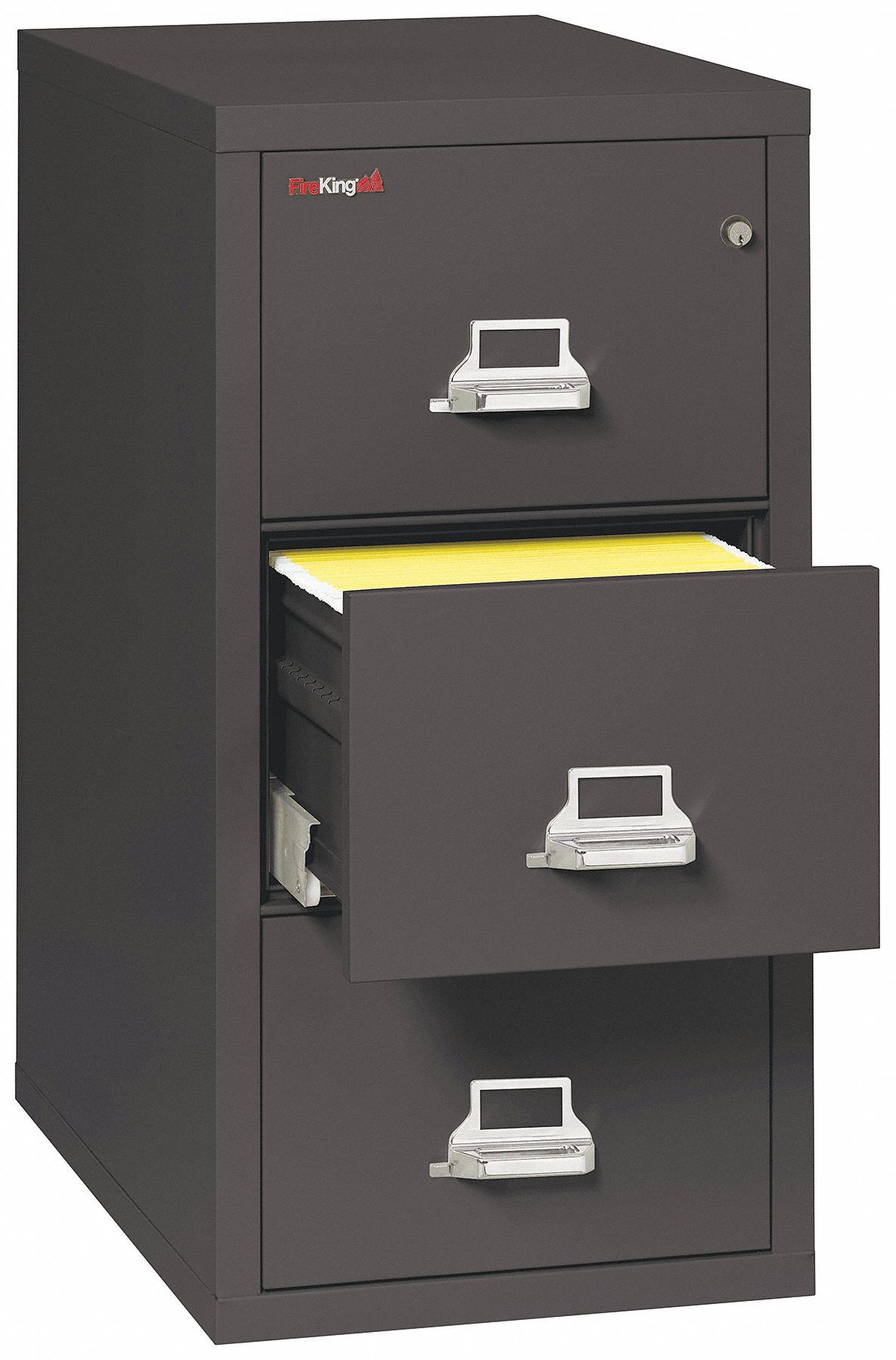 FIREKING, Black, 3 Drawers, Fire-Resistant Vertical File Cabinet ...