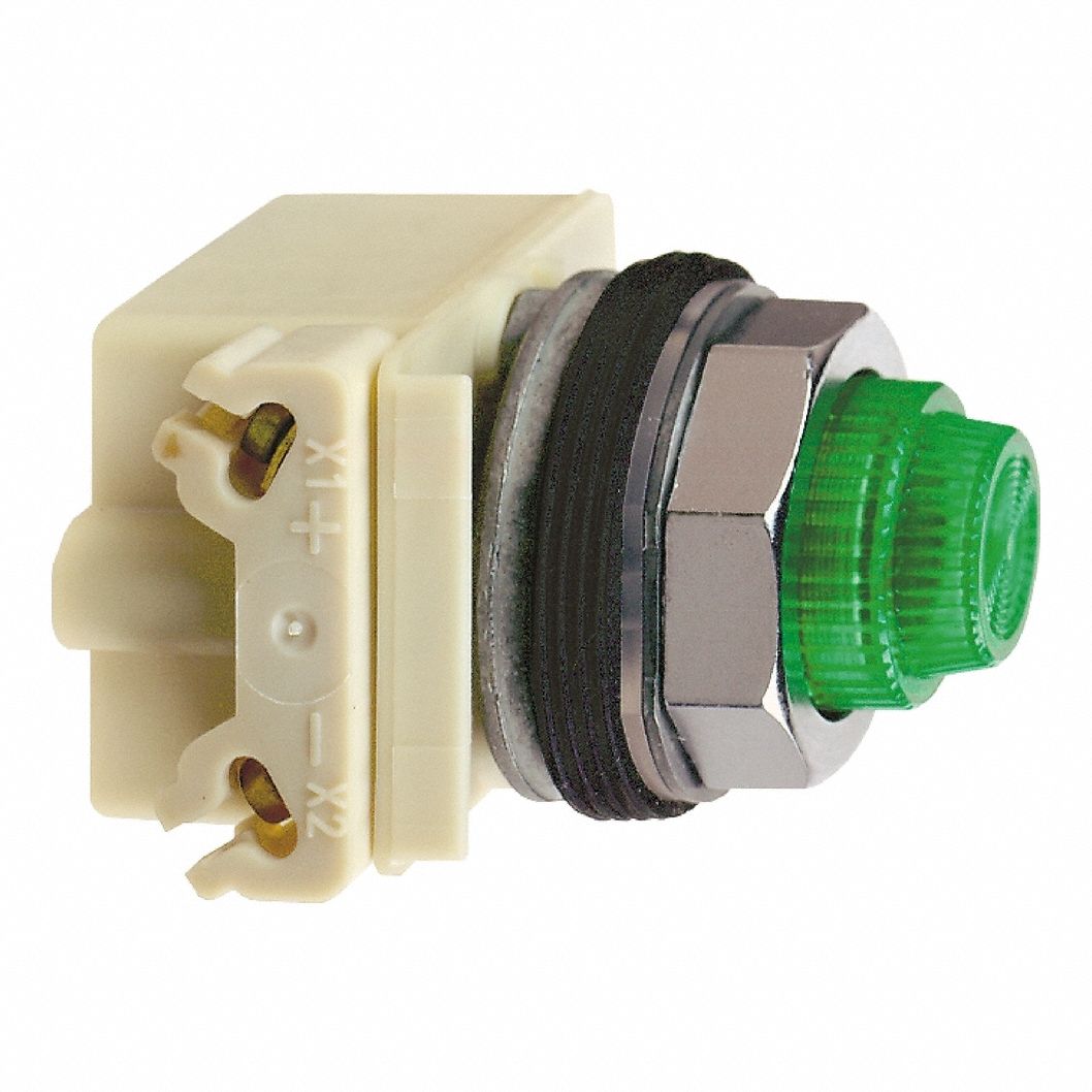 SCHNEIDER ELECTRIC, 30 mm Panel Mounting Size, Green, Pilot Light ... SCHNEIDER ELECTRIC, 30 mm Panel Mounting Size, Green, Pilot Light ...