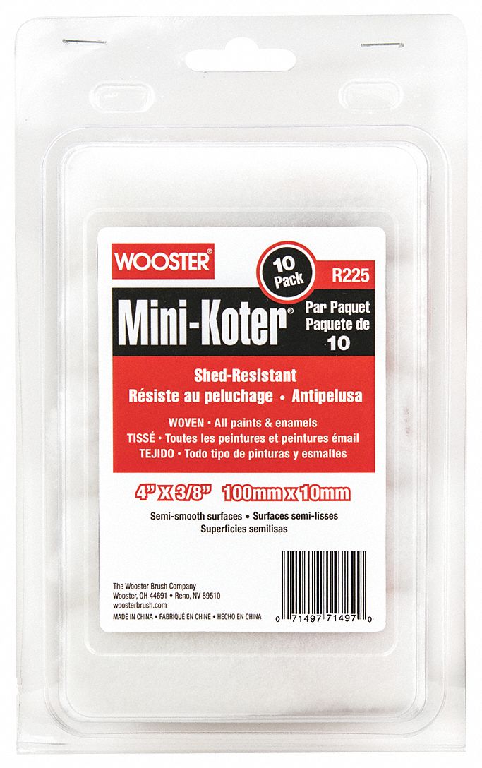 WOOSTER, 4 in Lg, 3/8 in Nap Size, Mini Paint Rollers - 69AP95|R225-4 ...