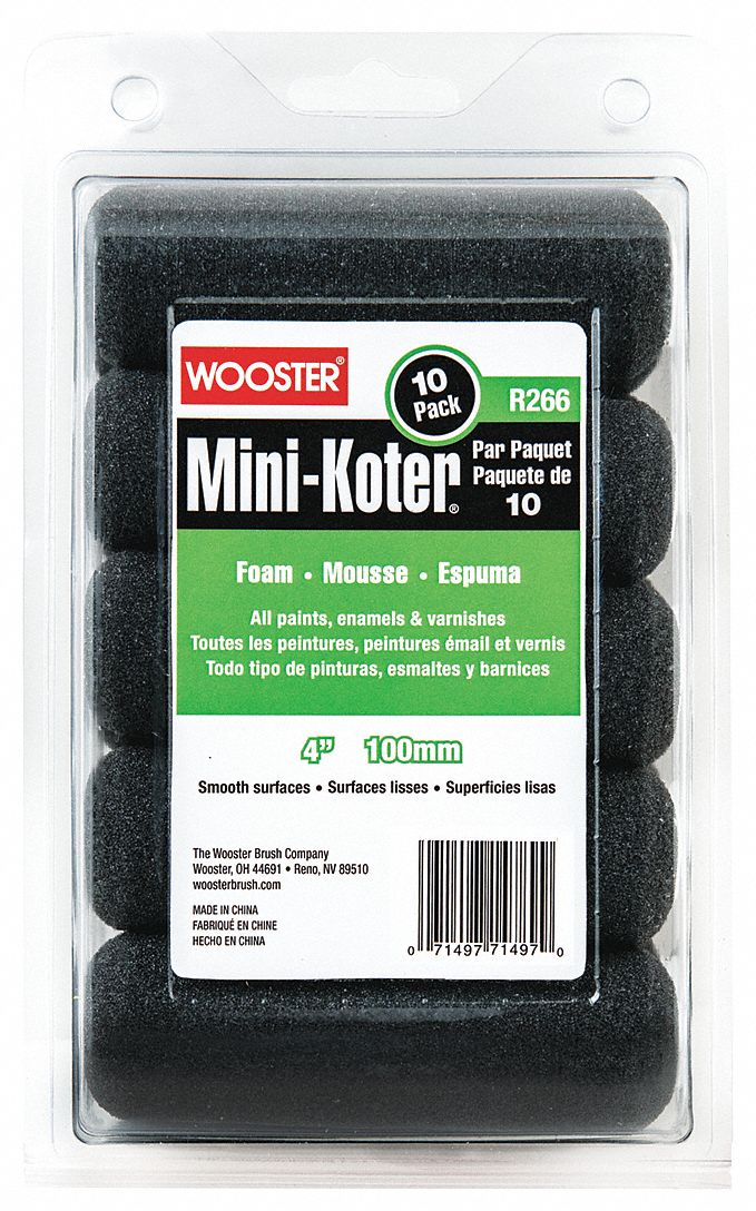 WOOSTER, 4 in Lg, 0 in Nap Size, Mini Paint Rollers - 69AR12|R266-4 ...