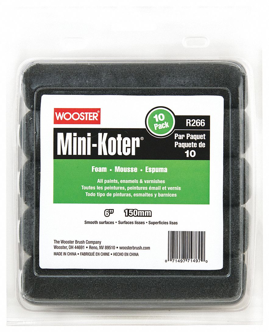 WOOSTER, 6 in Lg, 0 in Nap Size, Mini Paint Rollers - 69AR13|R266-6 ...
