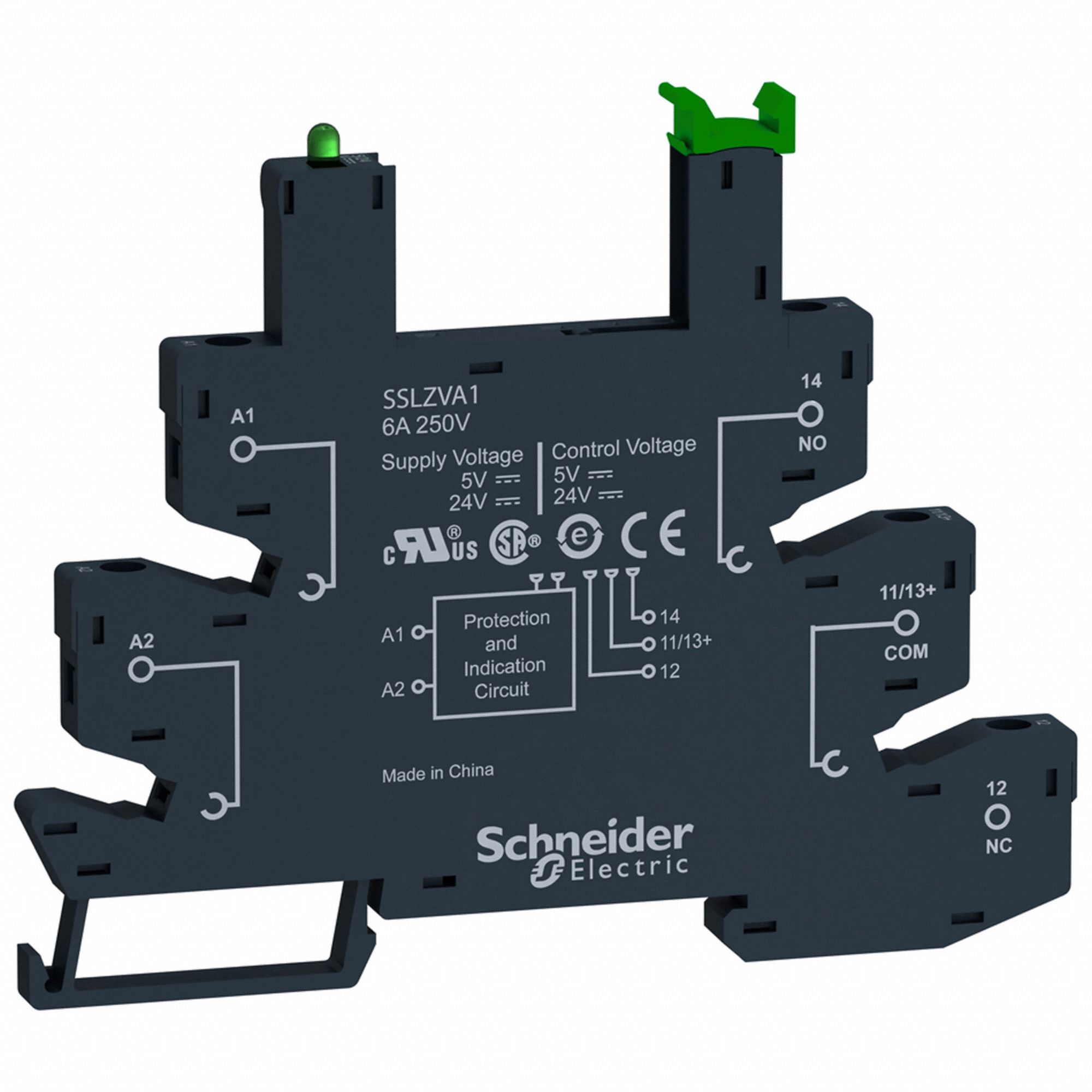 SCHNEIDER, 6 A Current Rating, Screw Termination, Slim Interface Relay ...