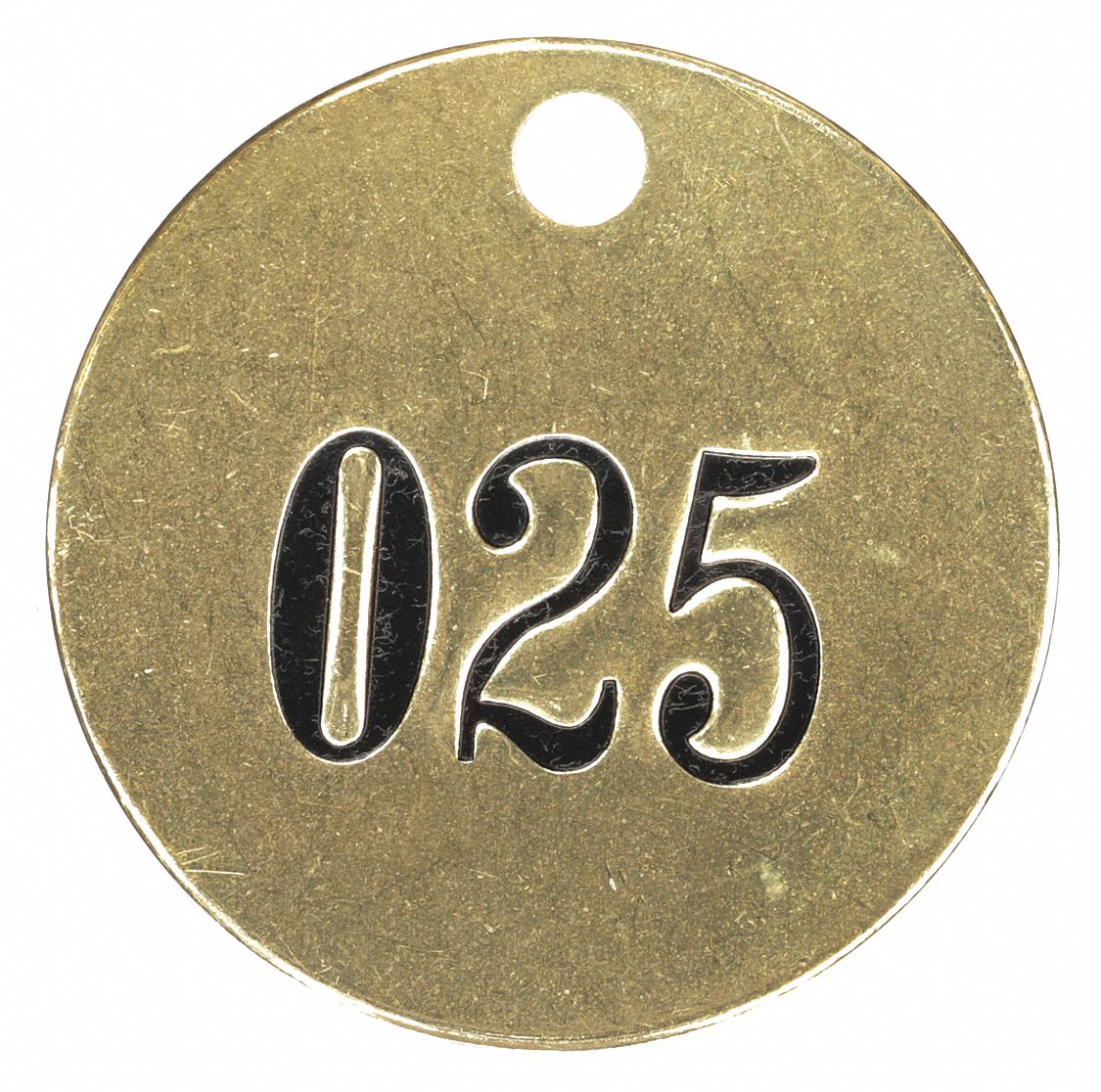 Numbered Tag, Tag Shape Round, Diameter 1 1/2 in, Height 1 1/2 in ...
