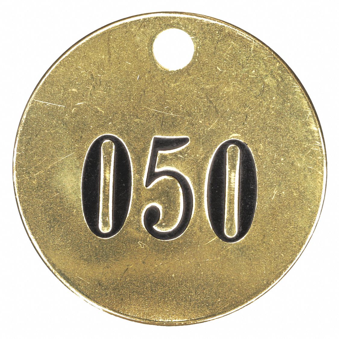 Numbered Tag, Tag Shape Round, Diameter 1 1/2 in, Height 1 1/2 in ...