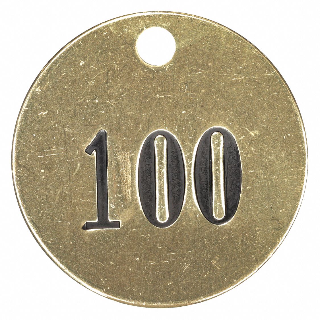 Numbered Tag, Tag Shape Round, Diameter 1 1/2 in, Height 1 1/2 in ...
