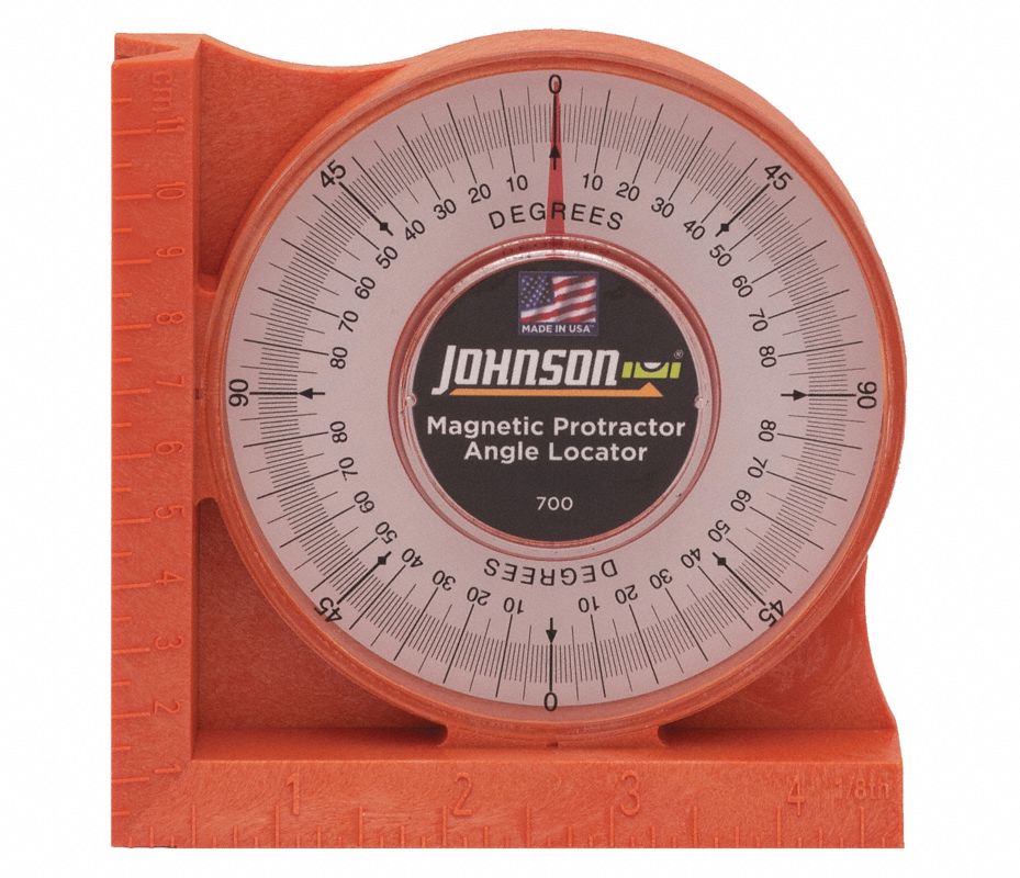 JOHNSON Protractor/Localizador de Angulos, Escala Incrementos de 0 a 90 ...