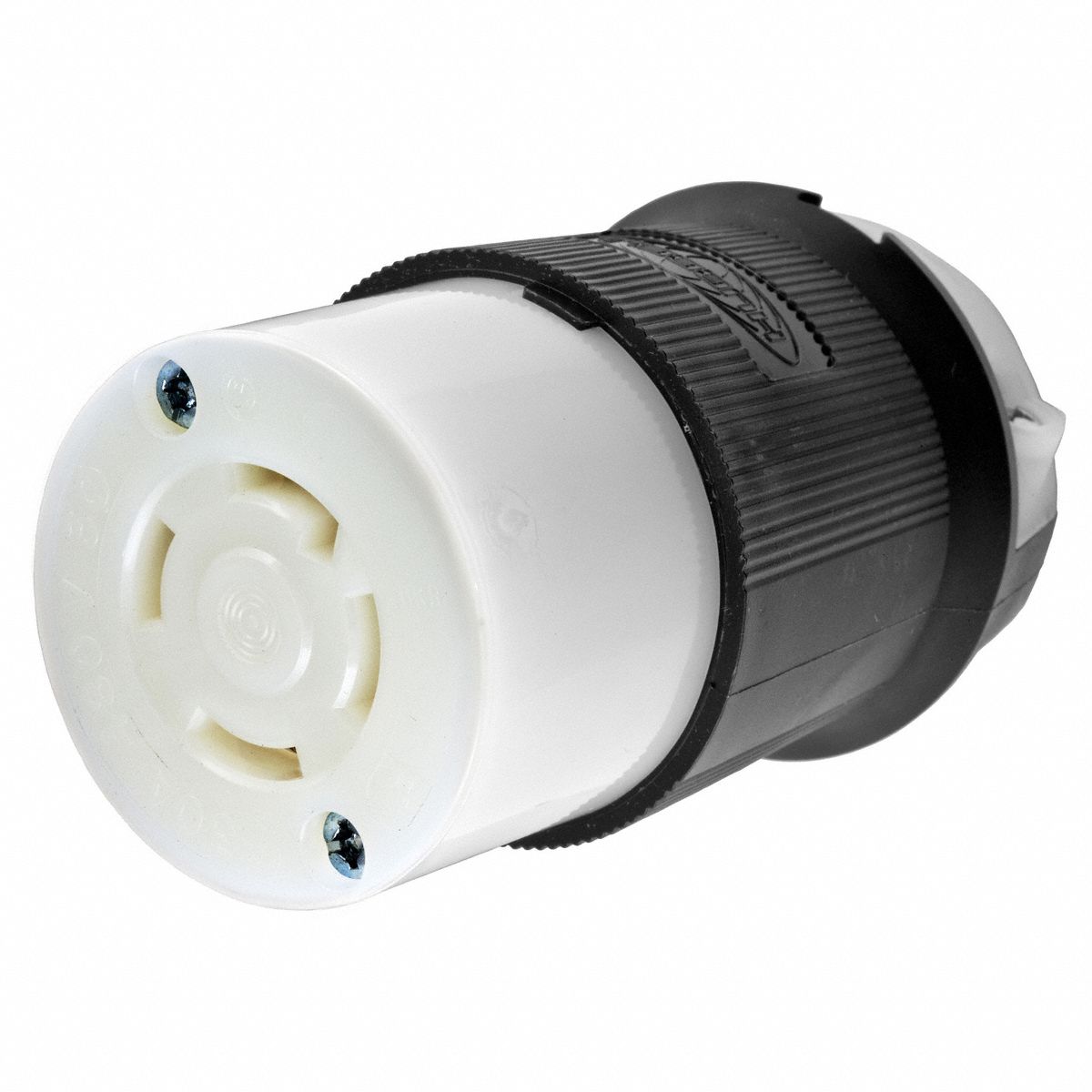 HUBBELL Locking Connector: L16-30R, 30, 480V AC, 3 Poles, Black/White ...