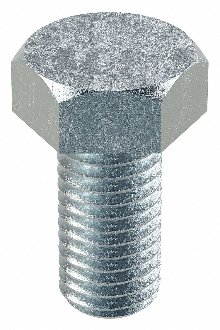 M12-1.75, Hex Head Cap Screw, 25mm Fastener Length, Class 10.9 Steel ...