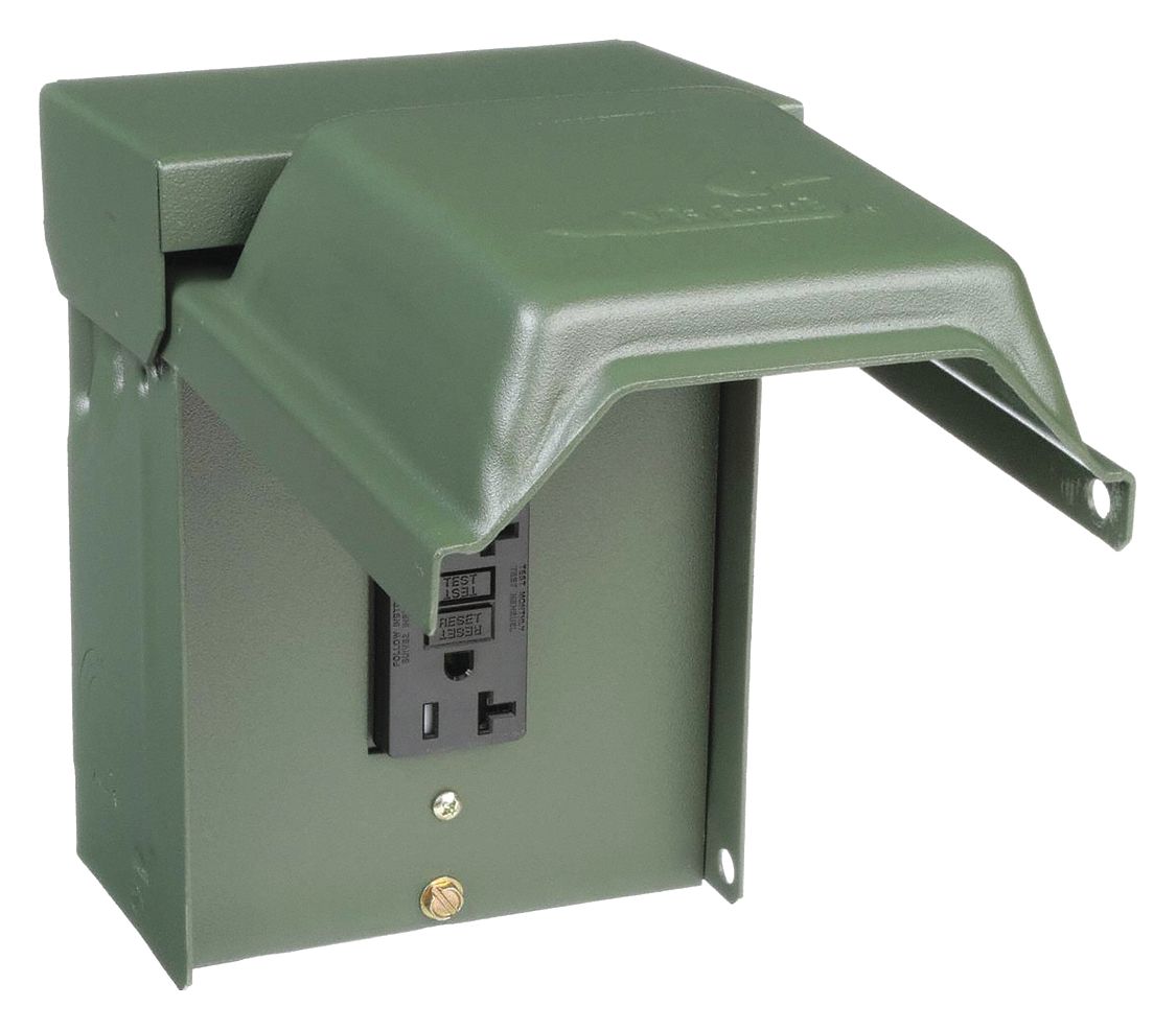 GE, 20 A, 120V AC, Unmetered Surface Power Outlet - 6ADF8|U010010GRP ...