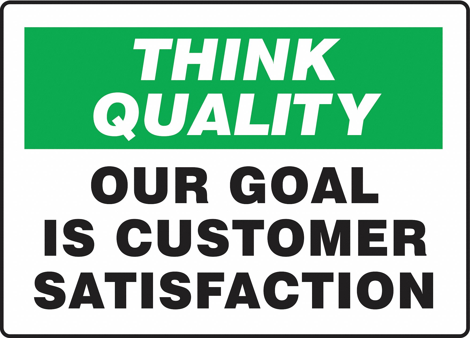 Vinyl, Motivational Safety Sign, 14" Width, 10" Height, Green, White ...