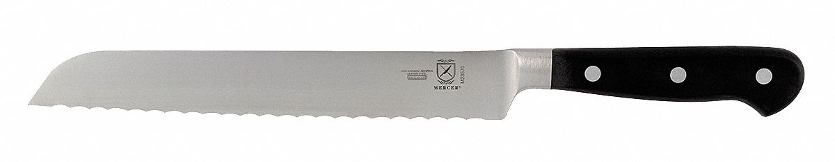 MERCER CUTLERY, Taper Ground Edge/Wavy Edge, 8 in Overall Lg, Bread ...
