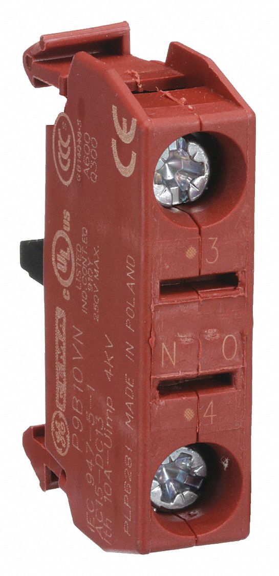 ABB Bloque de Contacto, 22mm, Forma de Contacto 1NA, Clasificación del Contacto 10A @ 600VCA ...