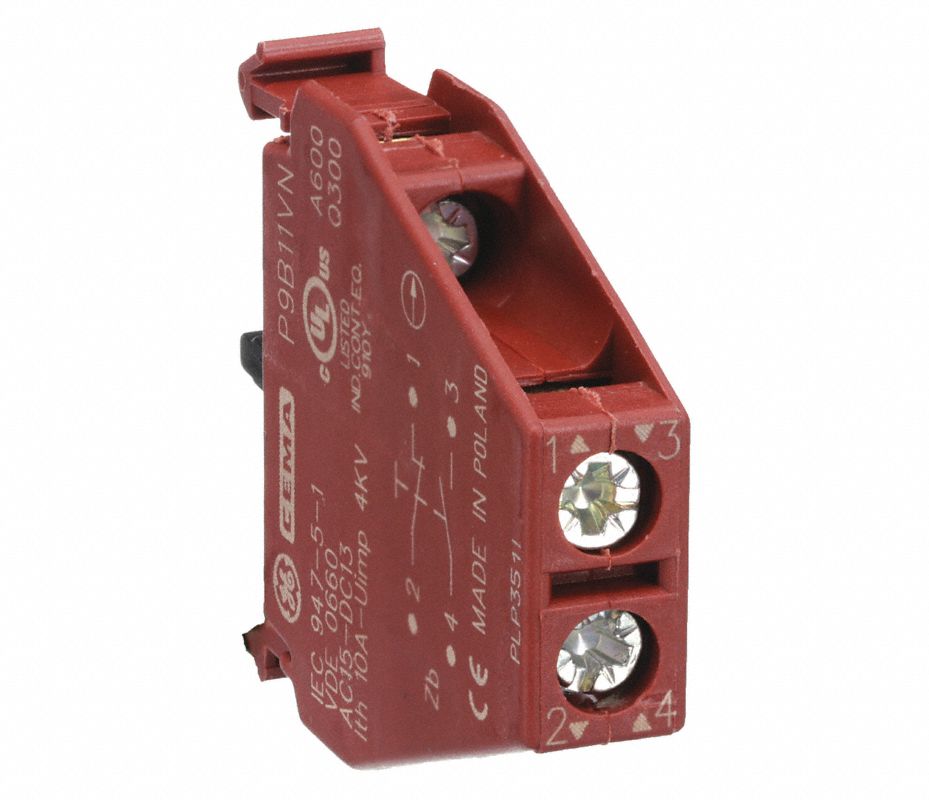 ABB Bloque de Contacto, 22mm, Forma de Contacto 1NC/1NA, Clasificación del Contacto 10A @ 600VCA ...