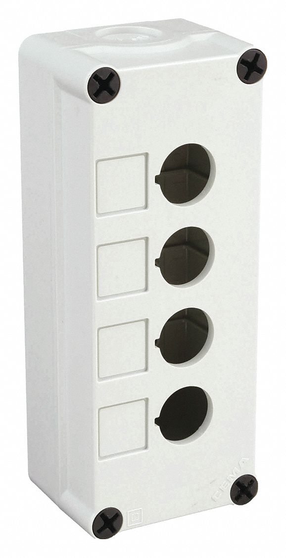 ABB, 22mm, 4 Holes, Push Button Enclosure - 6AML5|MEP4-0 - Grainger