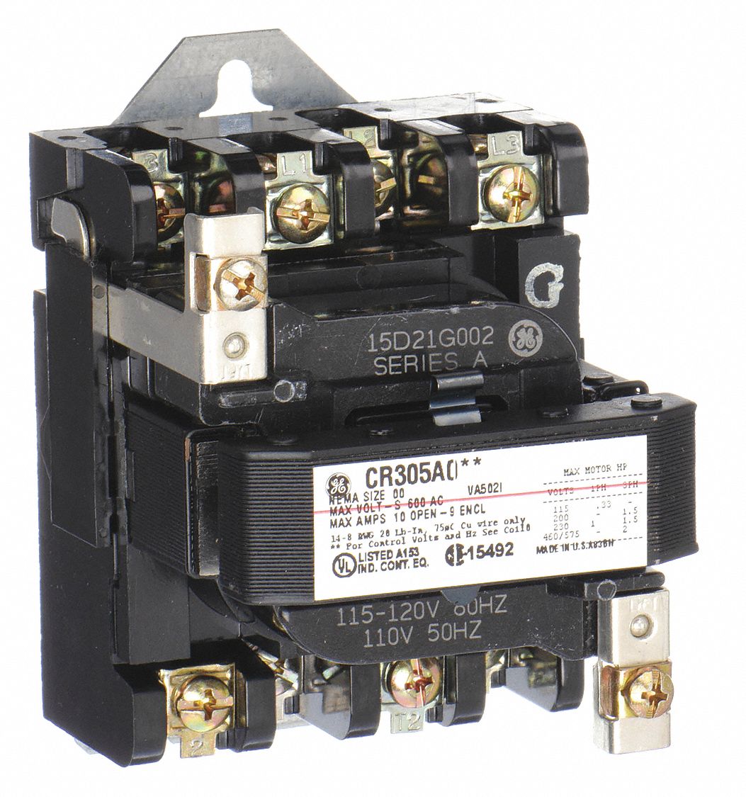 GE, Non-Reversing, 3 Poles, NEMA Magnetic Contactor - 6ANC8|CR305A002 ...