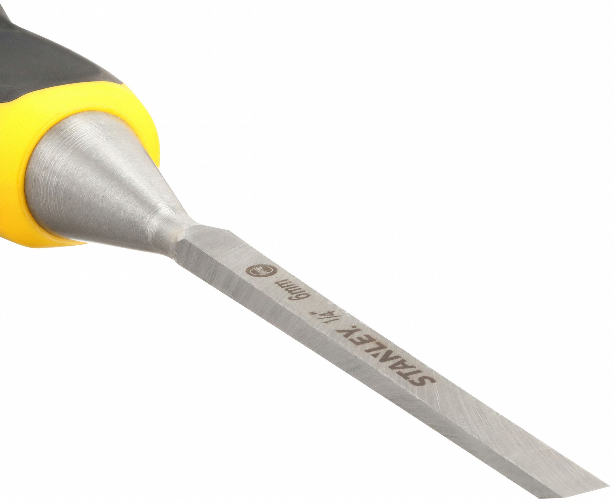STANLEY Short Blade Chisel: Plastic, 9 1/4 in Overall Lg, 3/4 in Wd ...