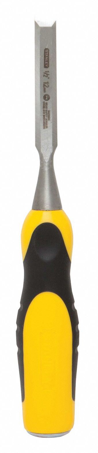 STANLEY Short Blade Chisel: Plastic, 9 1/4 in Overall Lg, 1/2 in Wd ...
