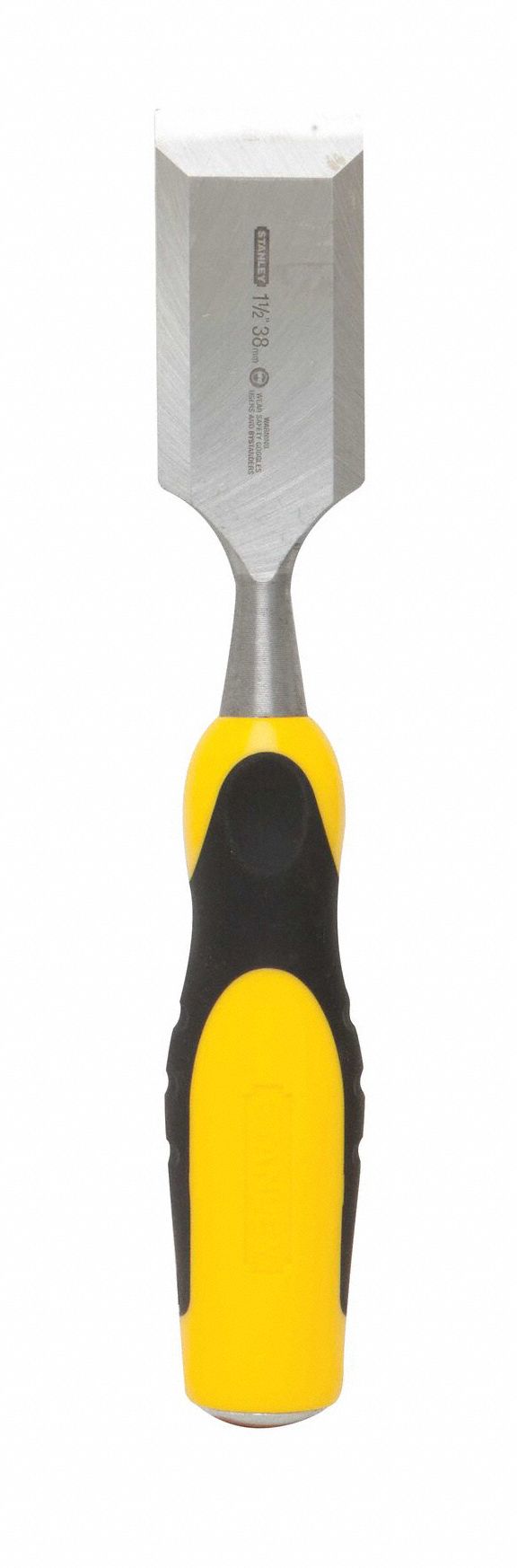 STANLEY Short Blade Chisel: Plastic, 9 1/4 in Overall Lg, 1 1/2 in Wd ...