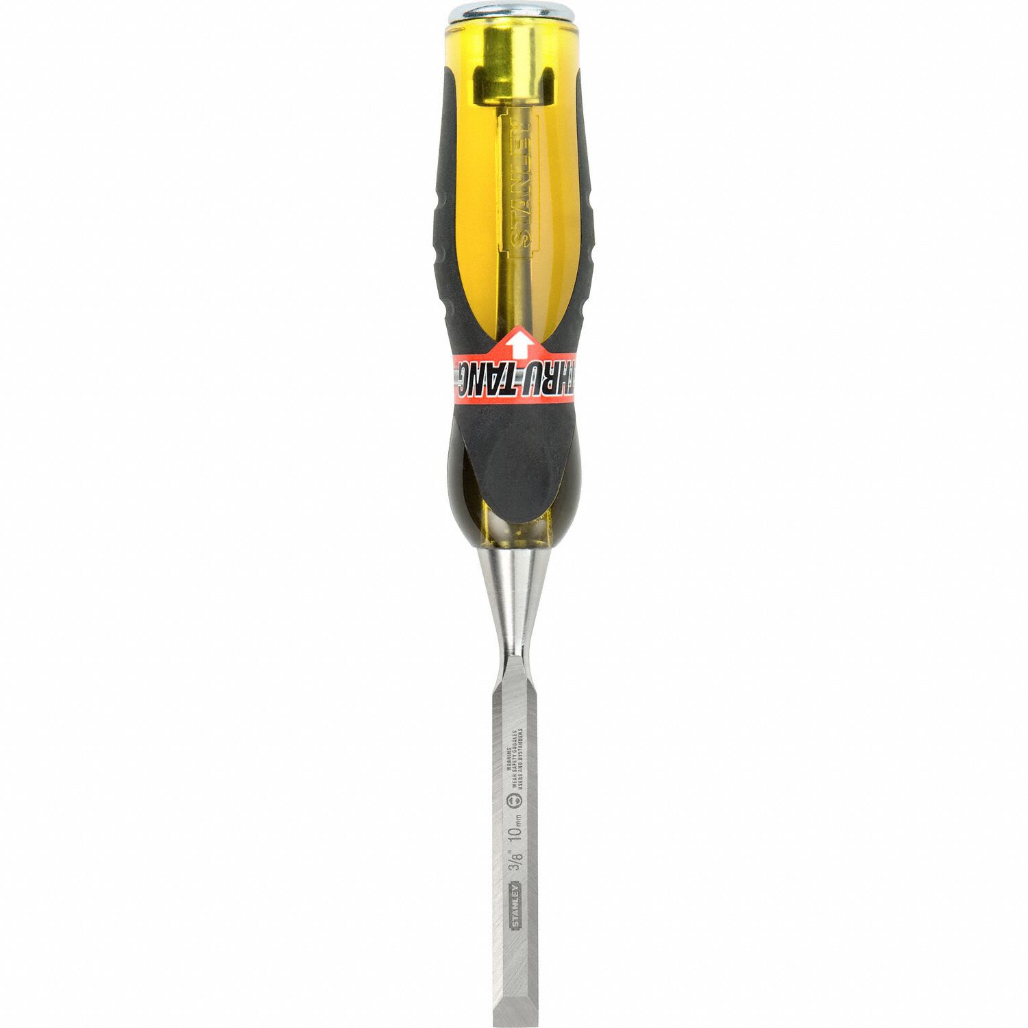 STANLEY Short Blade Chisel: Plastic, 9 in Overall Lg, 3/8 in Wd ...