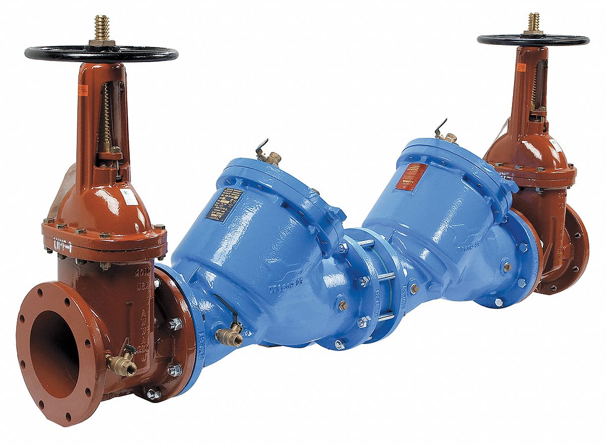 WATTS Reduced Pressure Zone Backflow Preventer, Epoxy Coated Cast Iron ...