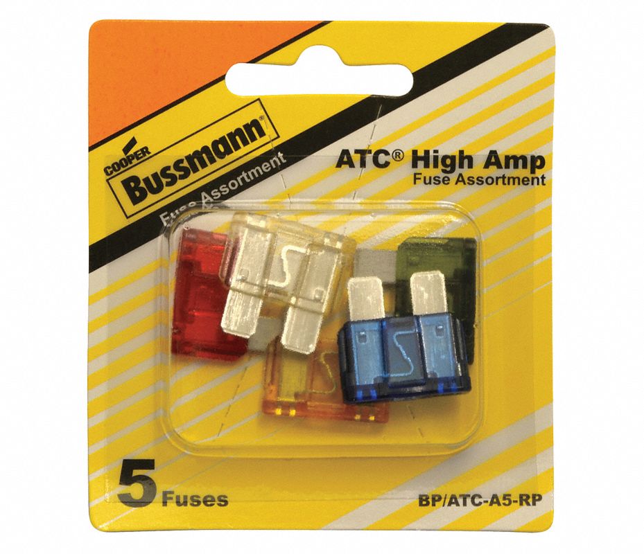 BUSSMANN Juego de Fusible,ATC 10,15,20,25,30,5PZ - 6AYD3 | BP/ATC-A5-RP ...