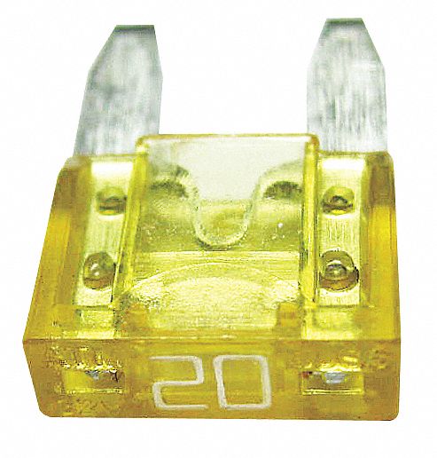 BUSSMANN Automotive Fuse: 20 A Amps, 32V DC, Yellow Color, Indicating ...