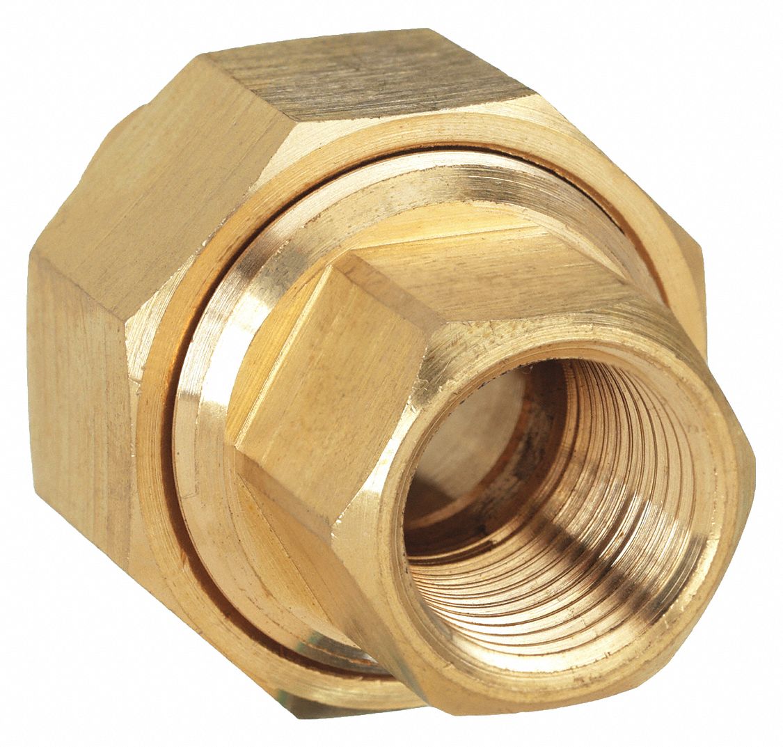 Brass, 3/8 in x 3/8 in Fitting Pipe Size, Union - 6AYY4|6AYY4 - Grainger