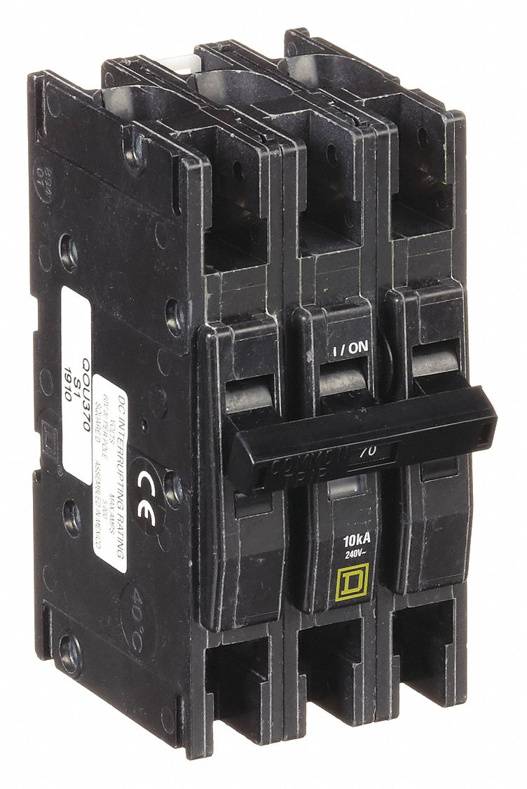 SQUARE D, 70 A, 120/240V AC, Miniature Circuit Breaker - 6B008|QOU370 ...