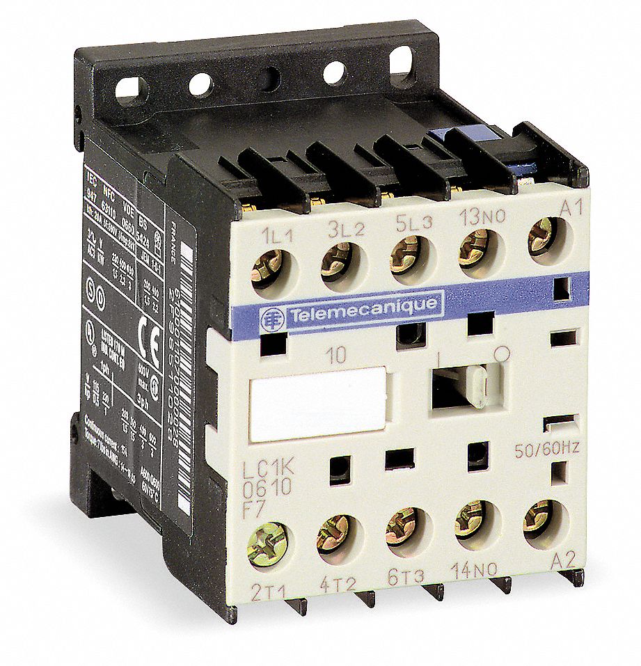 SCHNEIDER, Non-Reversing, 3 Poles, Miniature IEC Magnetic Contactor ...