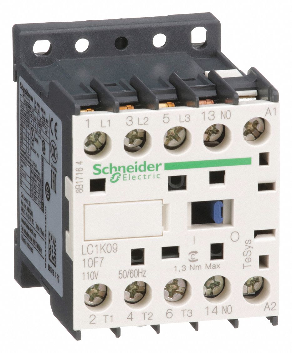 SCHNEIDER, Non-Reversing, 3 Poles, Miniature IEC Magnetic Contactor ...