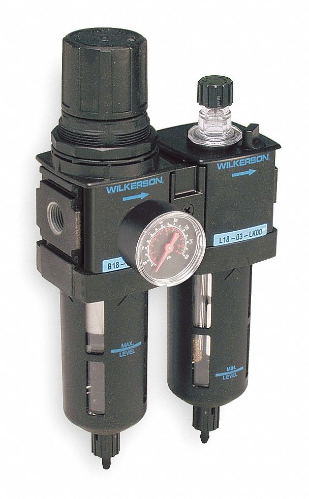 WILKERSON Filtro/Regulador/Lubricador, 1/2" NPT, Rango de Ajuste 0 a 125 psi - 6B296 | D18-04 ...